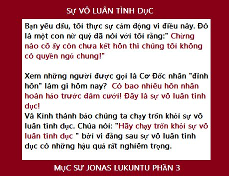 BÀI SỐ 189: SỰ VÔ LUÂN TÌNH DỤC – MANNA VÀ NƯỚC HẰNG SỐNG.